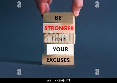 Be stronger symbol. Concept words Be stronger than your excuses on ...