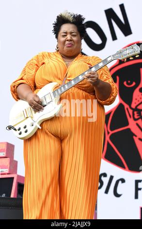 Singer, songwriter and guitarist Celisse is shown performing on stage ...