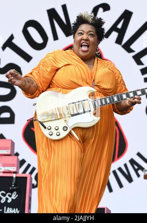 Singer, songwriter and guitarist Celisse is shown performing on stage ...