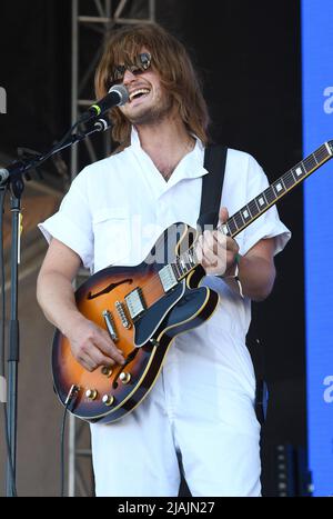 Actor and musician Joe Keery, stage name DJO, is shown performing on ...