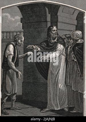 Christ healing the man with a withered hand, Byzantine mosaic Stock ...