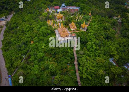 view of Ta Pa pagoda in Ta Pa hill, Tri Ton town, one of the most ...