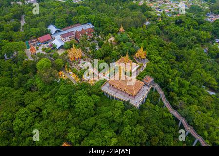view of Ta Pa pagoda in Ta Pa hill, Tri Ton town, one of the most ...