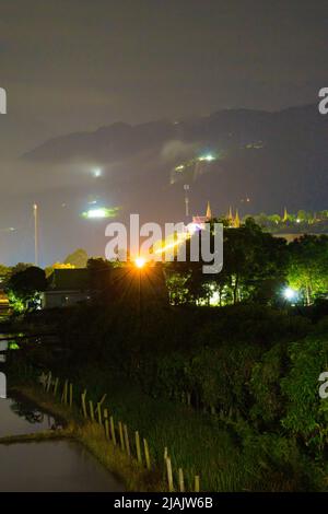 view of Ta Pa pagoda in Ta Pa hill, Tri Ton town, one of the most ...