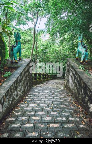 view of Ta Pa pagoda in Ta Pa hill, Tri Ton town, one of the most ...