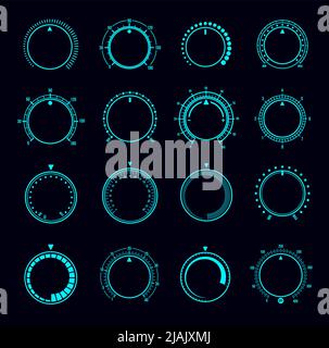 UI Control Knob Regulators, volume settings, sound control Stock Vector ...