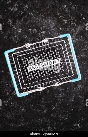 recession and stagnating economy conceptual image with text next to ...