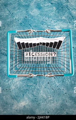 recession and stagnating economy conceptual image with text over ...