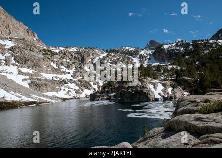 Donkey Lake is one of many alpine lakes in the Eastern Sierra of Inyo ...