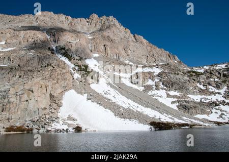 Donkey Lake is one of many alpine lakes in the Eastern Sierra of Inyo ...