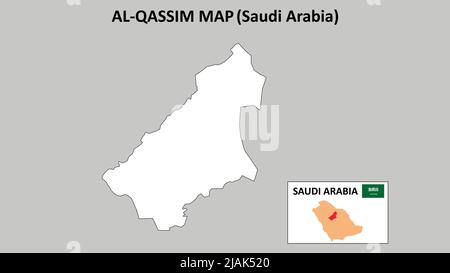 Al-Qassim Map. Al-Qassim Map of Saudi Arabia with white background and ...