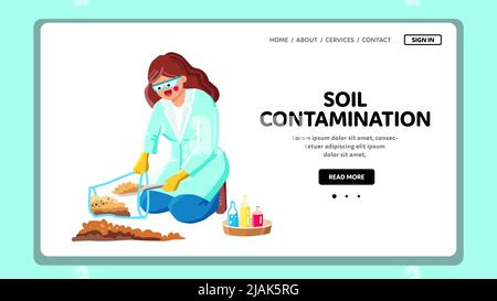 Soil Contamination Researching And Analysis Vector. Soil Contamination ...