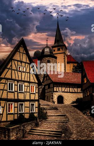 Germany Nordheim vor der Rhön View Stock Photo - Alamy