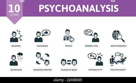 Psychoanalysis set icon. Editable icons psychoanalysis theme such as ...
