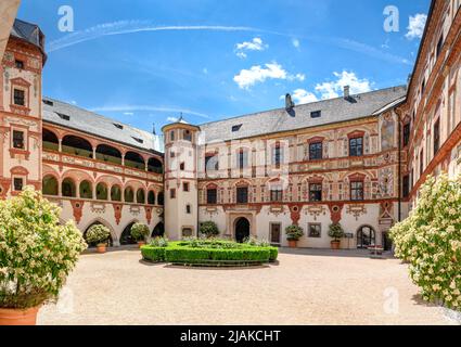 patio of Tratzberg castle in Tyrol Stock Photo - Alamy