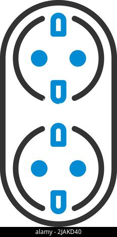 AC Splitter Icon. Editable Bold Outline With Color Fill Design. Vector ...