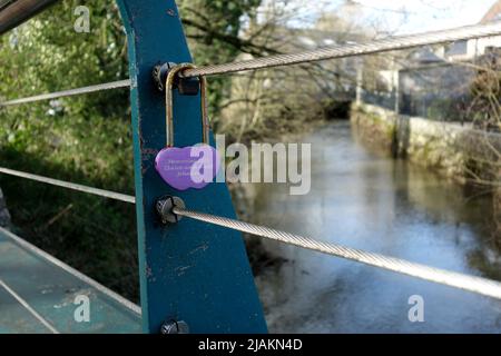 The Love Lock Bridge in Bakewell. Lock locks started to appear on the ...