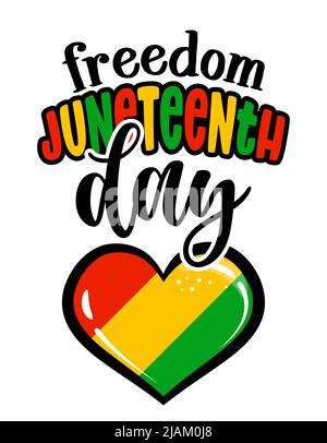 Juneteenth calligraphy lettering. African American holiday Emancipation ...