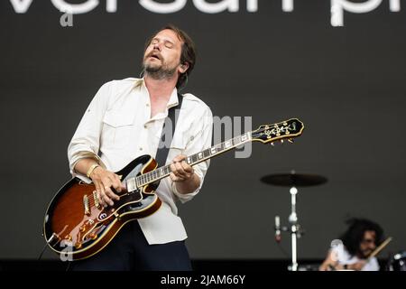 Brian Aubert of Silversun Pickups during The Frezing Man Festival: Joey ...