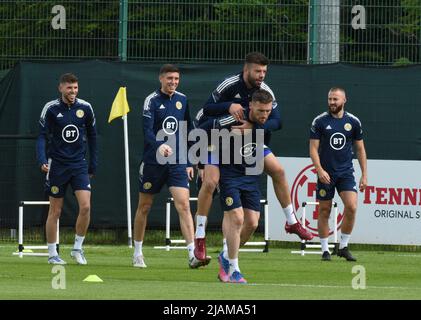 Scotland's Grant Hanley during a training session at Lesser Hampden ...