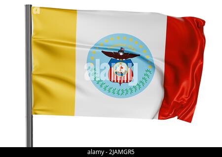 Columbus city US flag waving in the wind on sky background Stock Photo ...