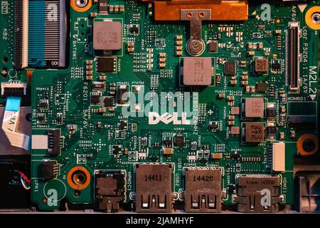 Inside a dell computer interior motherboard chips semi component Stock ...