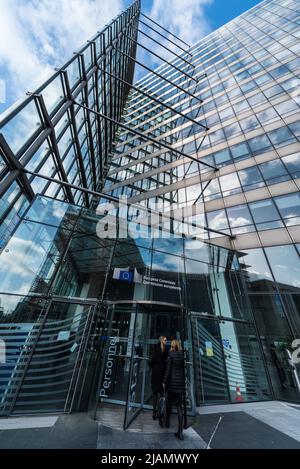 Exterior view of the building housing both the Commission Nationale ...