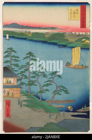 Niijuku Ferry, No. 93 from One Hundred Famous Views of Edo Utagawa ...