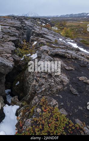 large black Lava field in central Iceland near Myvatn Stock Photo - Alamy