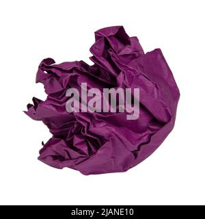 Crumpled purple paper ball isolated on the white background Stock Photo ...