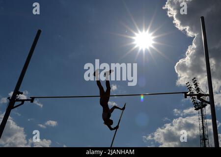 Hanga KLEKNER of Hungary competes in the Women Pole Jump Event during ...