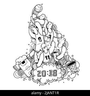 Basketball concept. Hand drawn isolated vector Stock Vector Image & Art ...
