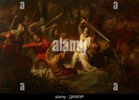 Emperor Rudolf I in the Battle of Marchfeld 1860 by Leopold Loeffler ...