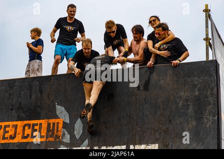 Poznan, Poland - June 2021: An hard extreme obstacle course Survival ...