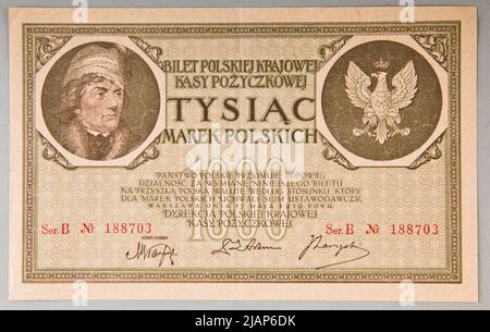 Banknote for 1000 Polish marks, Republic of Poland (1918–1939), Polish ...