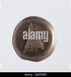 Ancient 5th-century BC Triobol coin from Pantikapaion, showing lion ...