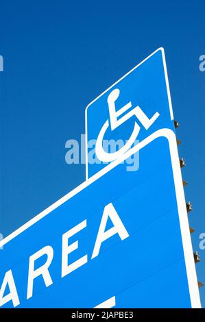 Picnic sign sat off ramp on freeway with wheelchair accessible ...