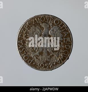 False coin, 2 zlotys, 1958, People's RepubIIc of Poland Stock Photo - Alamy