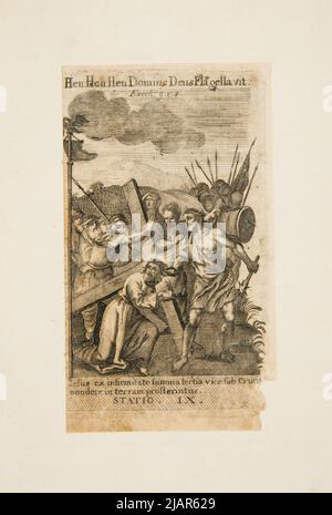 A depiction of the third fall of Jesus Christ during the Stations of ...