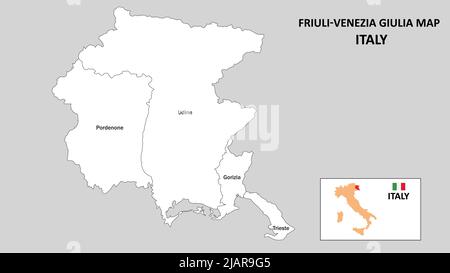 Friuli Venezia Giulia administrative map, Italy Stock Vector Image ...