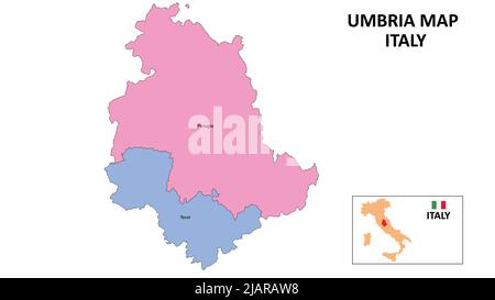 map of Umbria province of Italy and location on Italian map Stock ...