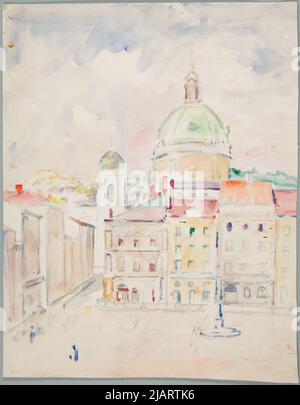 Double sided drawing; recto: a man lying on a bunk bed ; Verso ...