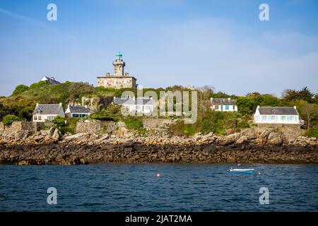 Chausey island coast and lighthouse in Brittany, France Stock Photo - Alamy
