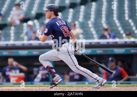 Minnesota Twins' Max Kepler bats against the Detroit Tigers in a ...