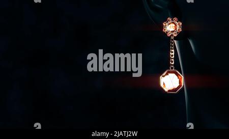 Glowing pretty shackle with gem on female head mannequin - bijouterie ...