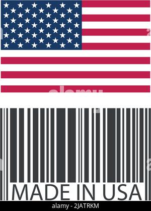 Barcode American flag vector illustration Stock Vector Image & Art - Alamy