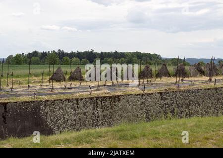 Reinforced concrete anti-tank barrier Stock Photo - Alamy