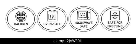 Microwave oven safe symbol vector container cooking isolated oven safe ...
