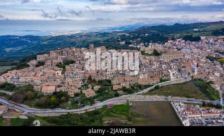 Italy, Sicily, Messina Province, Montalbano Elicona. April 14, 2019 ...