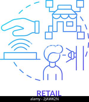 Retail and ecommerce blue gradient concept icon Stock Vector Image ...